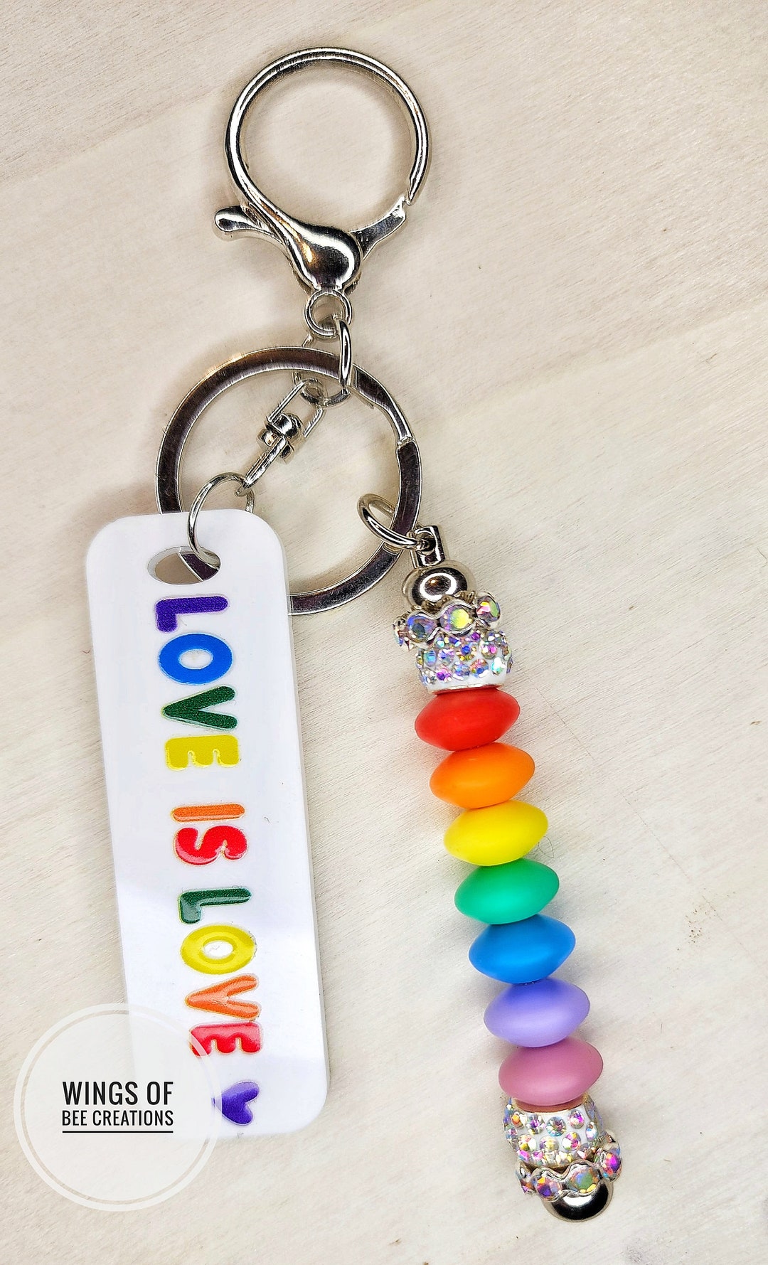 Pride Keychain, Love is Love, Rainbow Key Holder, Inspired by Pride ...