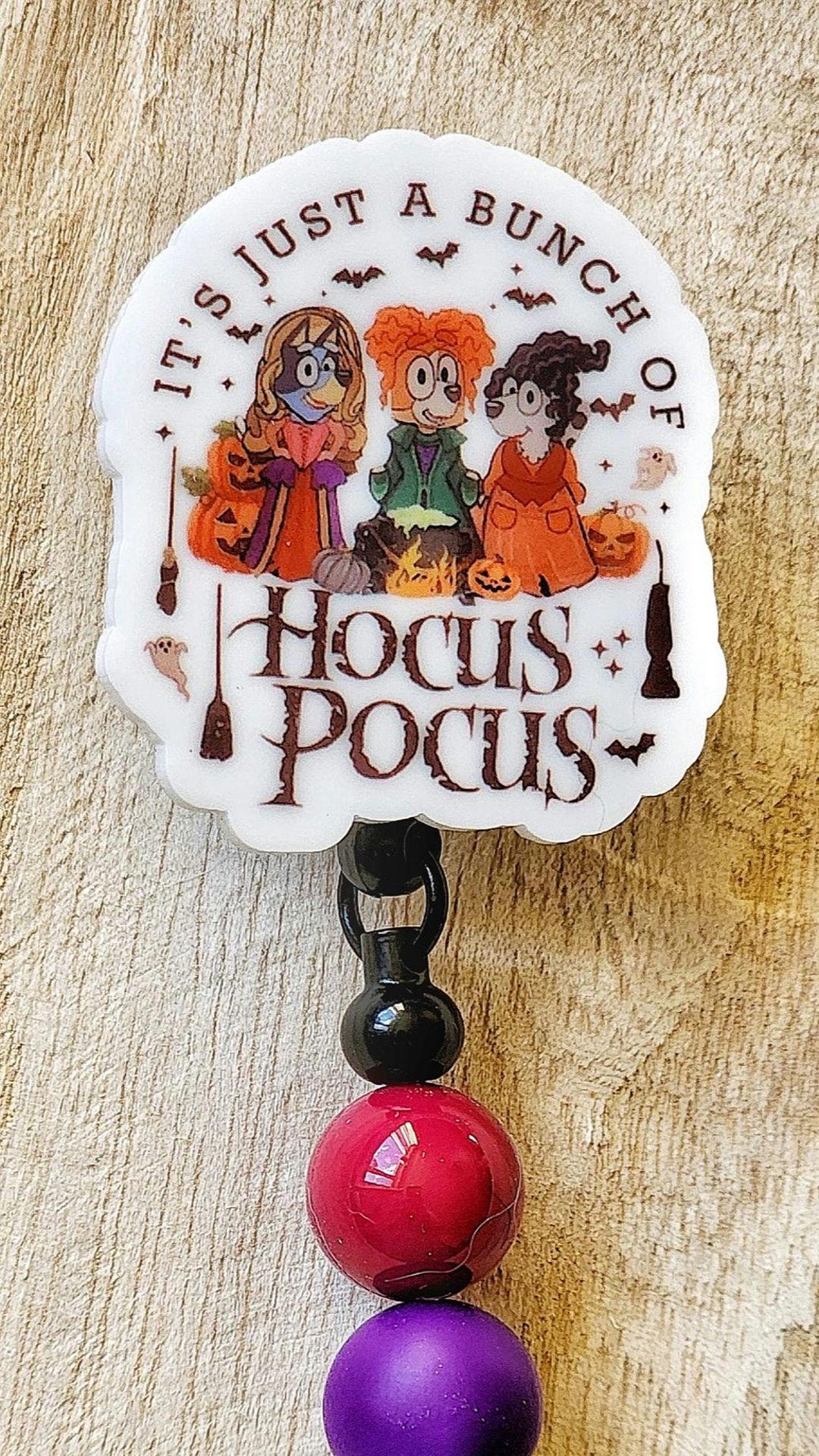 Hocus Pocus Dog Badge Reel,witch Wear October Festivities,personalized ...
