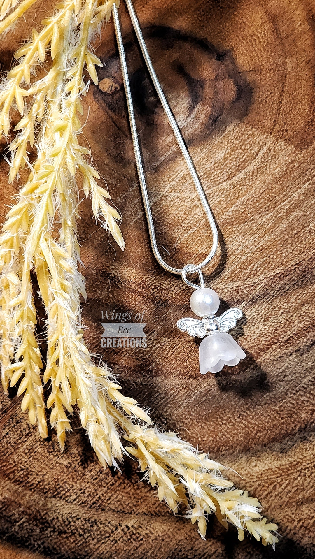 Angel Wing Pearl Necklace,thoughtful Gift, Inspired by Nature,dainty ...