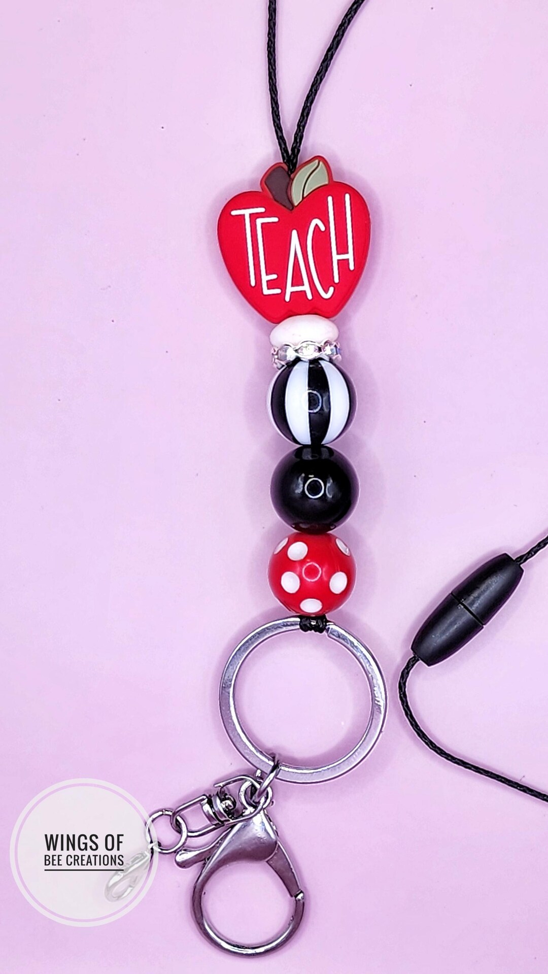Teach Apple Lanyard,school Decor,teacher Appreciation,breakaway Clasp ...