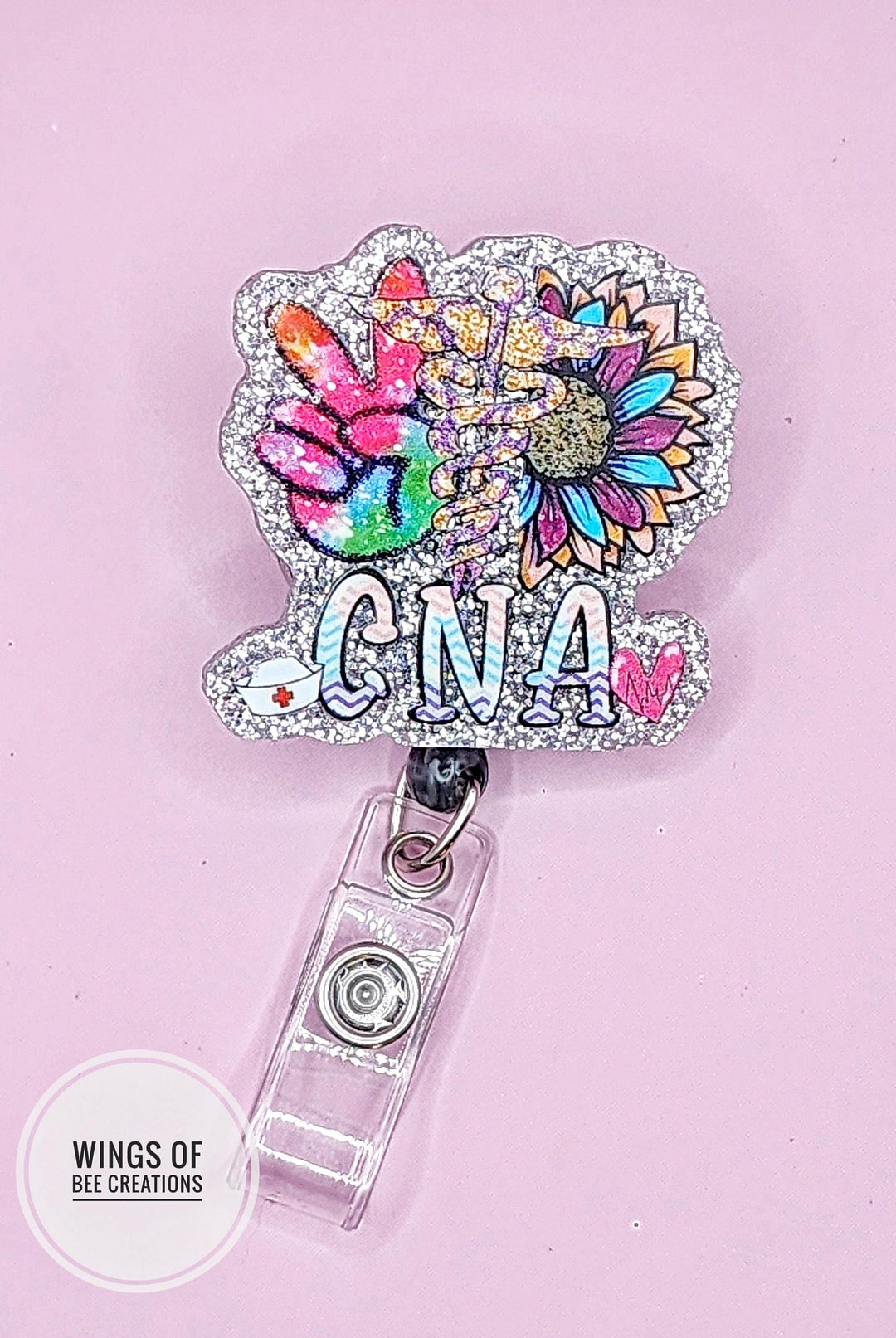 CNA Glitter Nursing Badge Reel,heavy Duty Lanyard,retractable ID Name ...