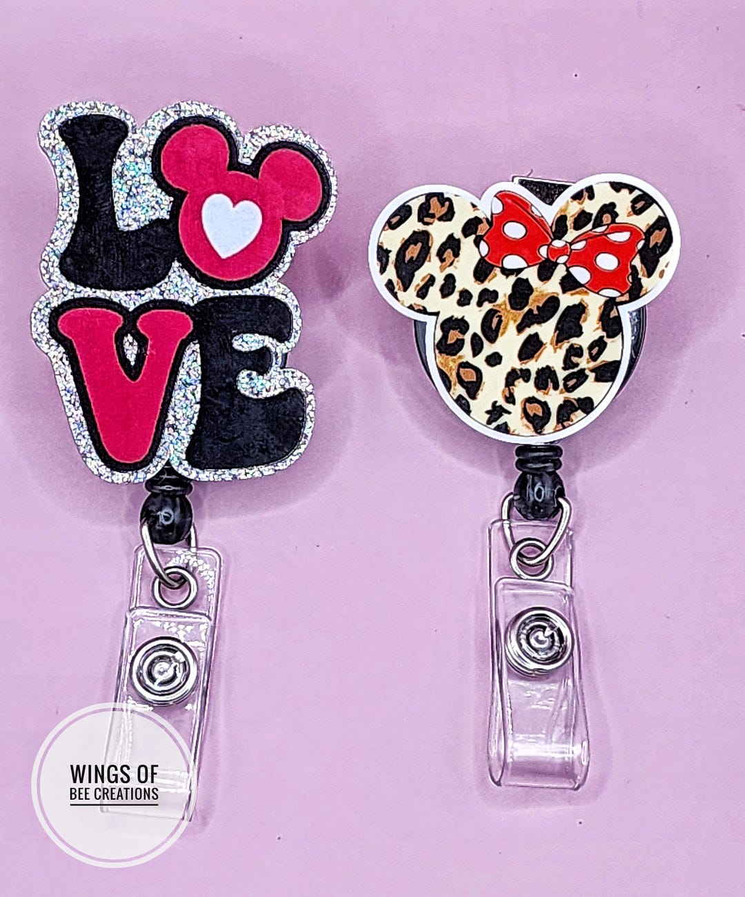 Cute Character Badge Reel, Animal Print, Receptionist Name Tag,school ...