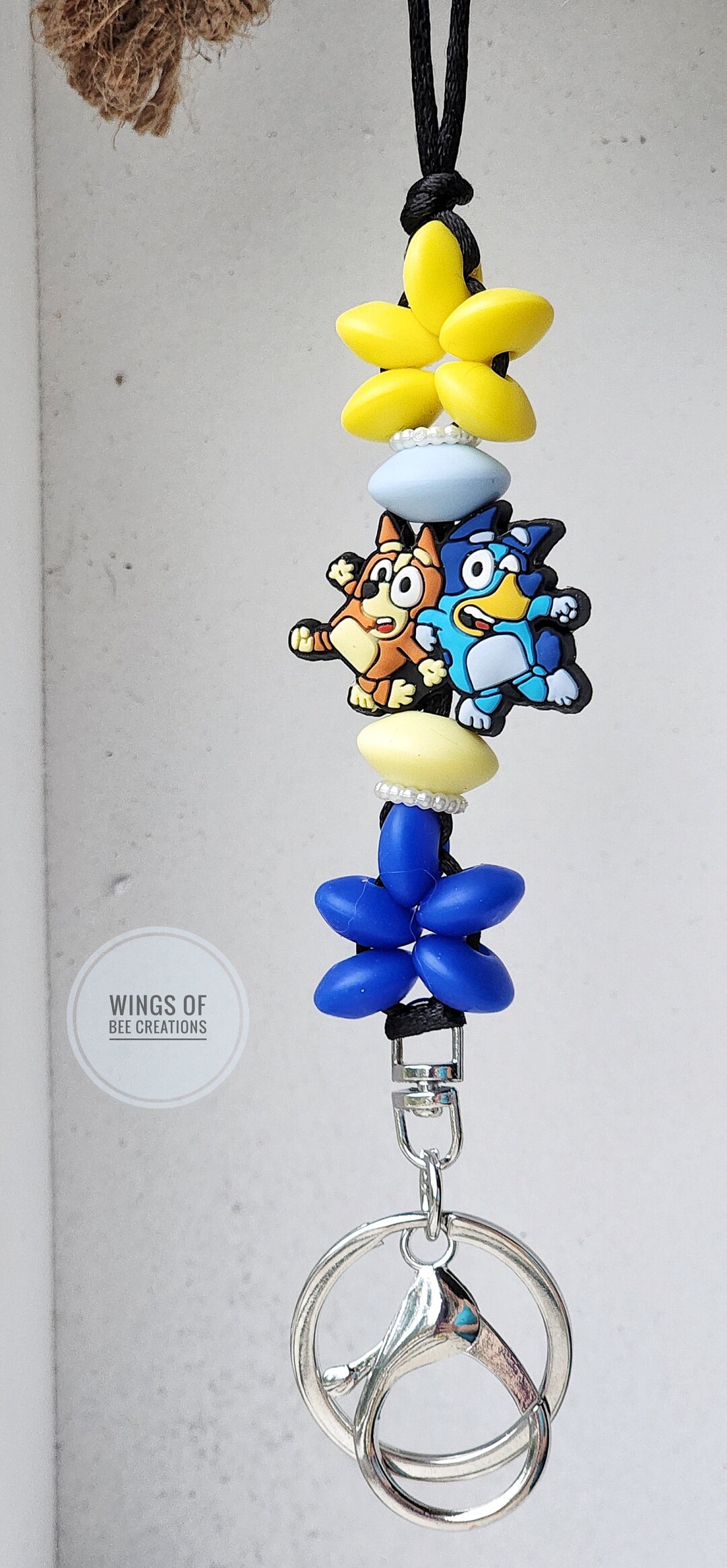 Bluey & Bingo Lanyard,name Tag for Work,custom Badge Reel,beaded ...