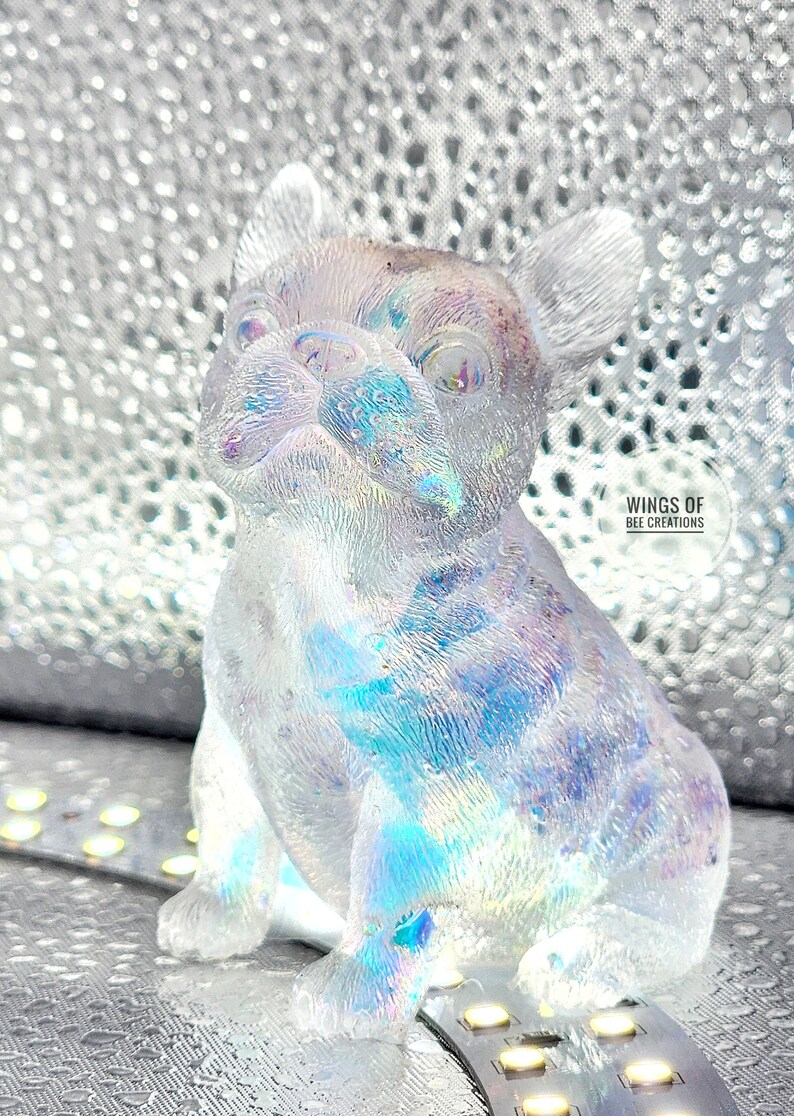 Frenchie Statue, Opal Inspired Decor,sit French Bulldog Sculpture,gem ...