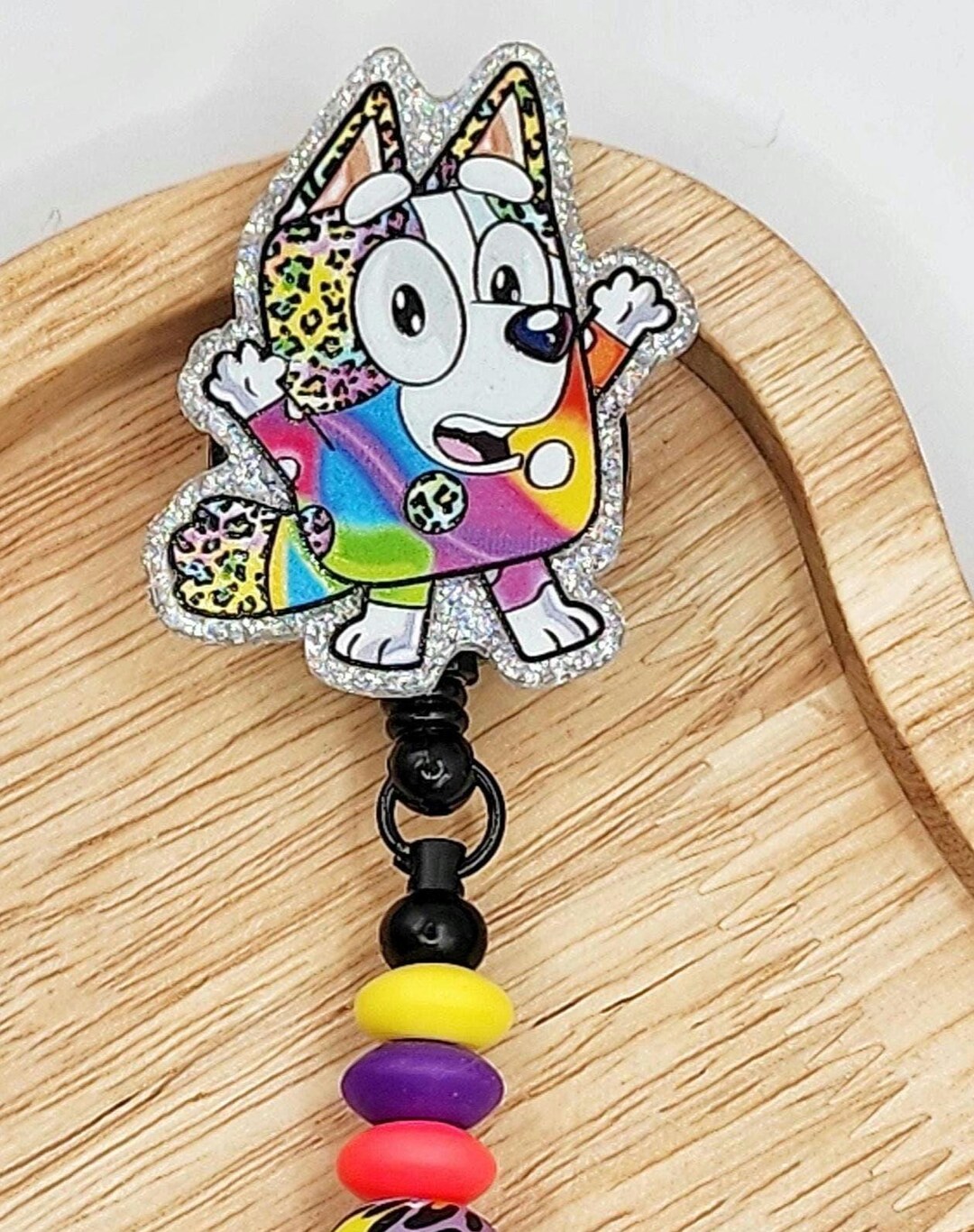 Muffin Girl Rainbow Cheetah Teacher, Pediatric Badge Reel,retractable ...