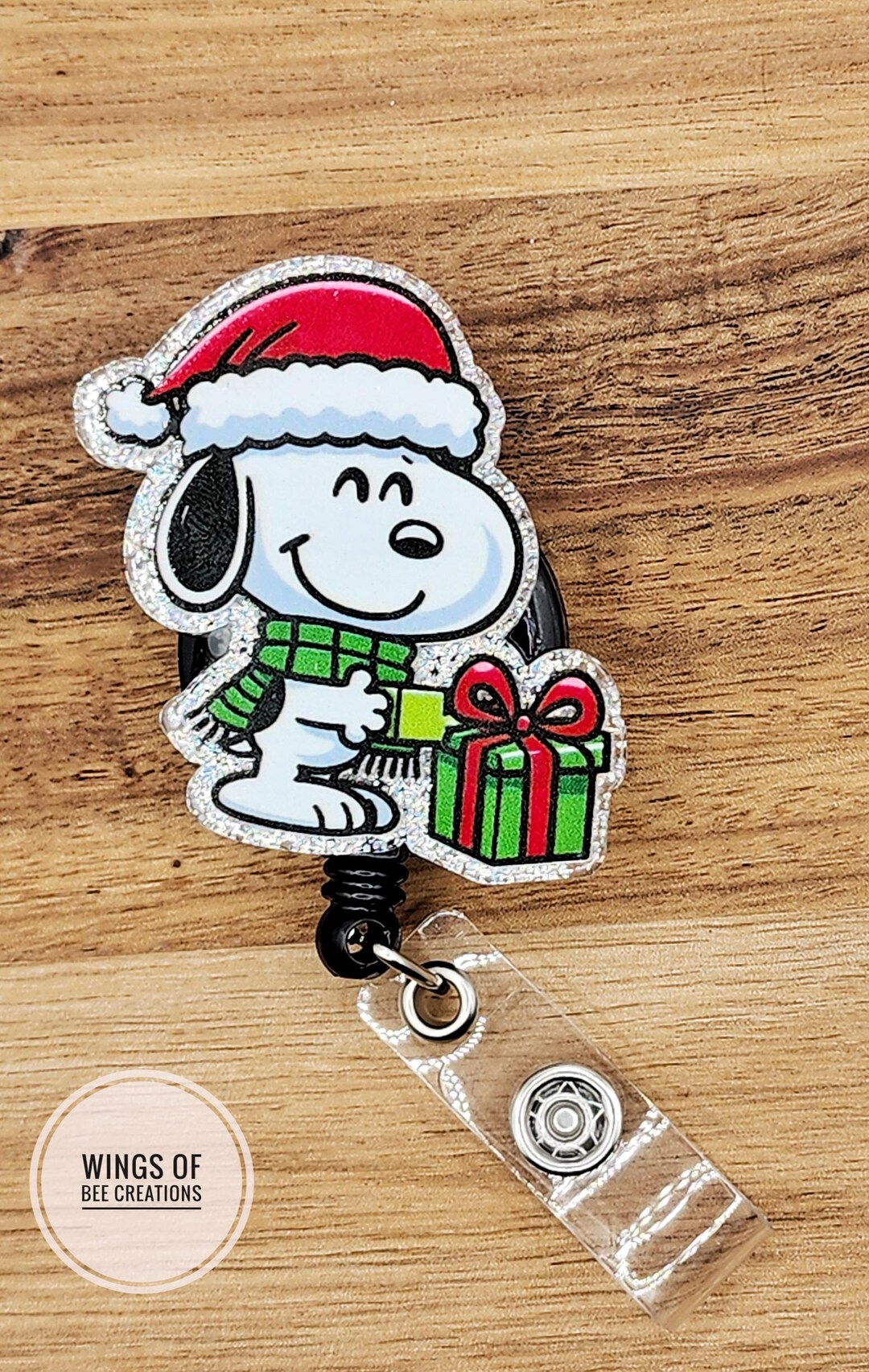Christmas Gift Snoop Peanut Dog Badge Reel,trendy ID Name Holder ...