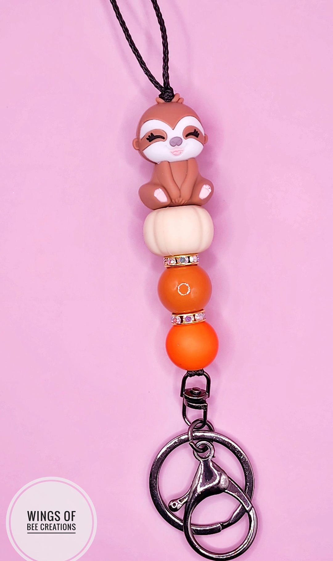 Cute Sloth Lanyard,id Name Tag Holder,school Fashion,pumpkin Spice ...