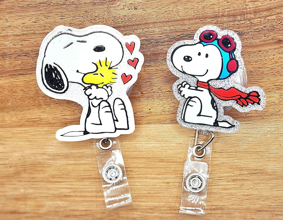 Snoop Peanut Dog Badge Reel,trendy ID Name Tag Holder, Adorable Teacher ...
