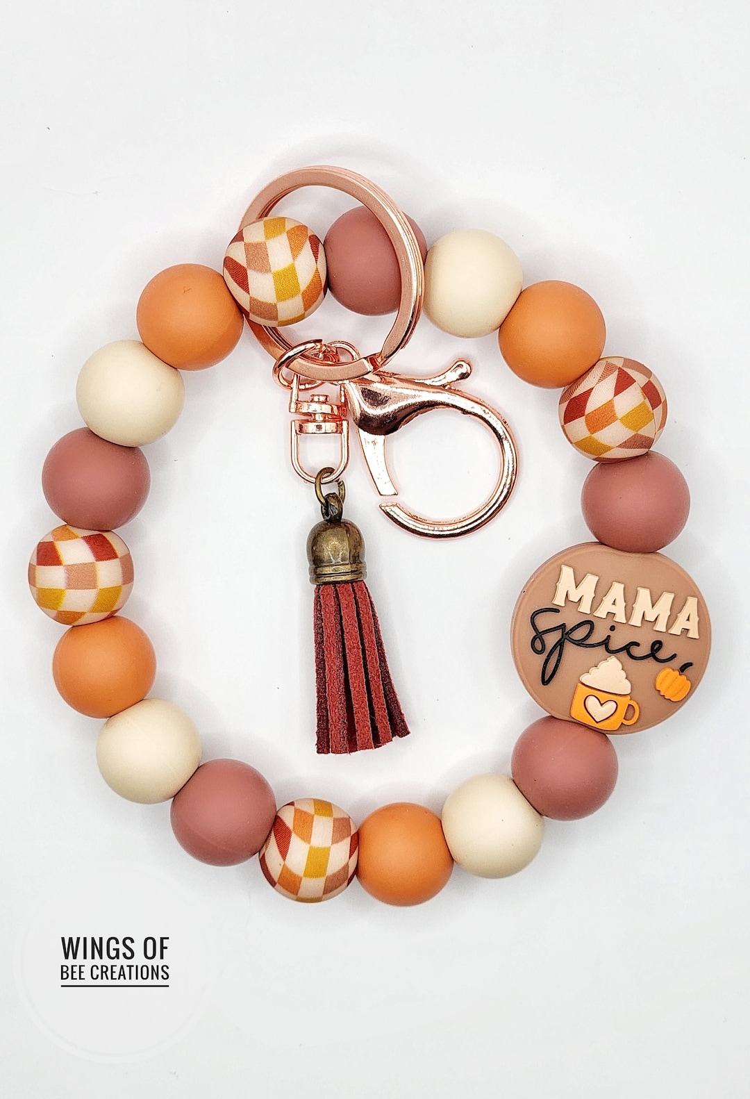 Mama Spice Wristlet Keychain, Mom Era, Personalized Bracelet, Mum Key ...