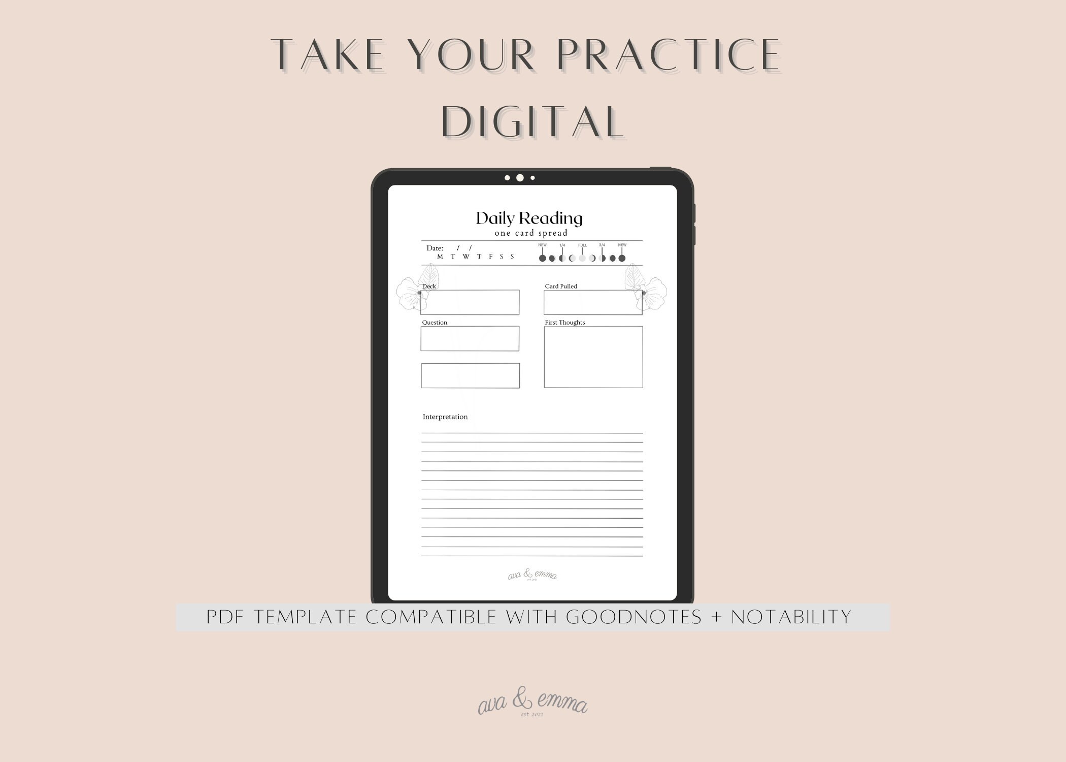 Tarot Journal Printable, Printable Journal Pages, Weekly Daily Journal ...