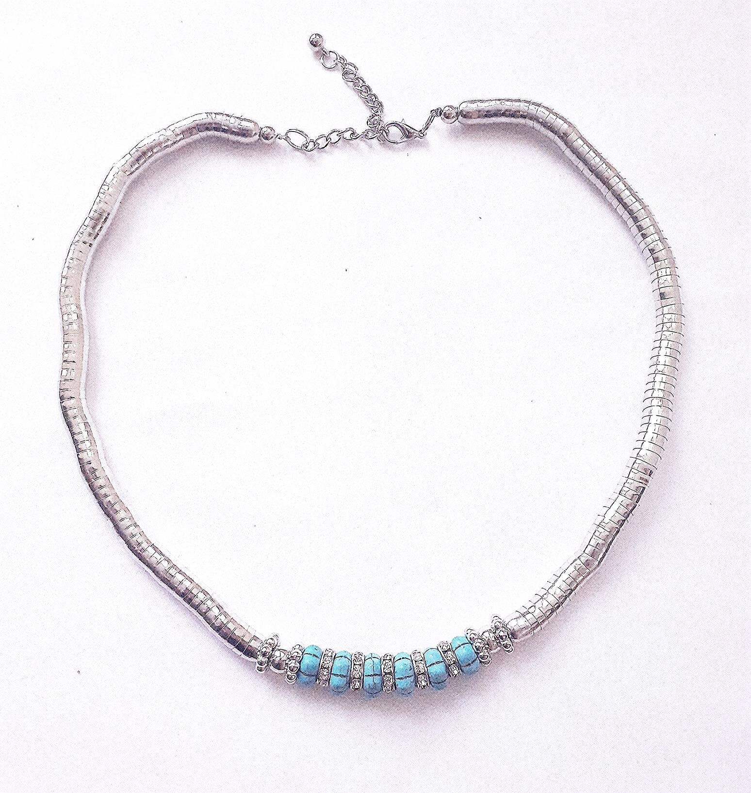 Silver Colour Snake Bendy Statement Women Necklace With - Etsy