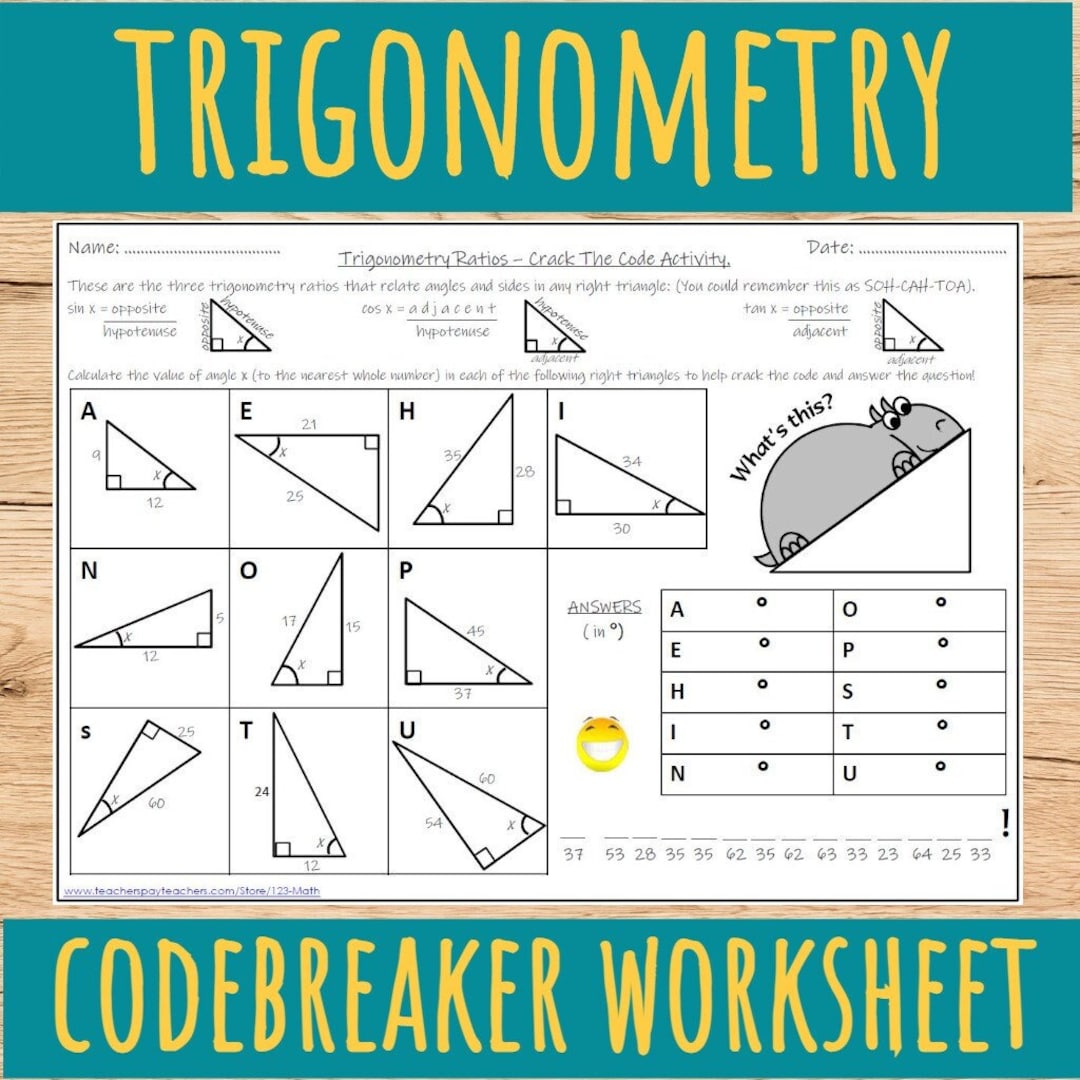 Trigonometry Codebreaker Activity - Etsy