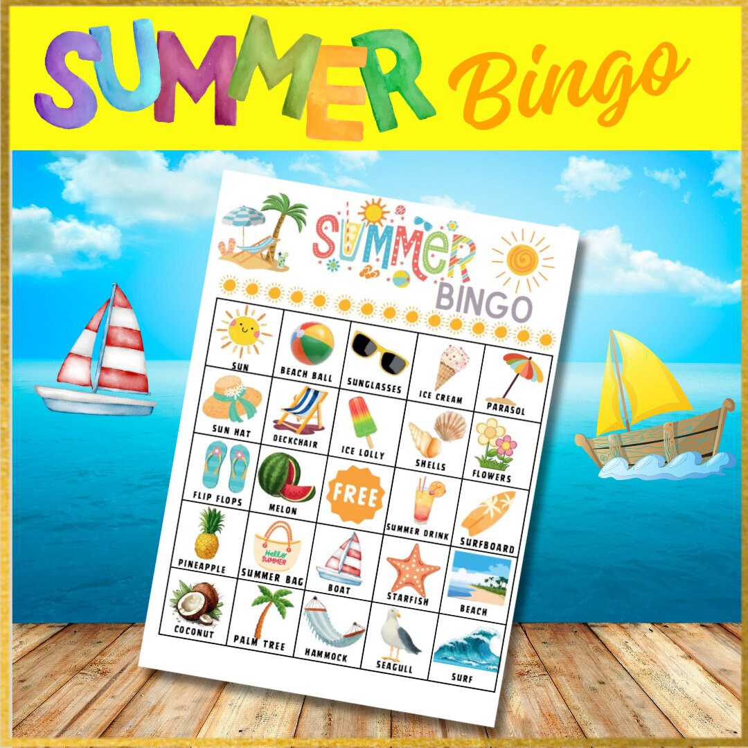 Summer Bingo Game, Summer Activity - Etsy UK