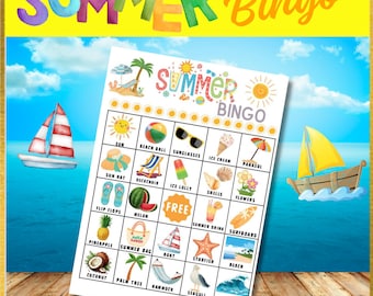 Summer Bingo, Card and 4 Corner Game Activity Booklet, Printable ...