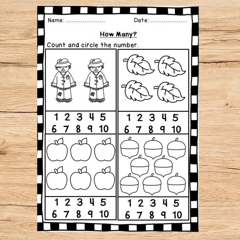 Autumn Counting to 10 Activities, Educational Printables ,learning ...