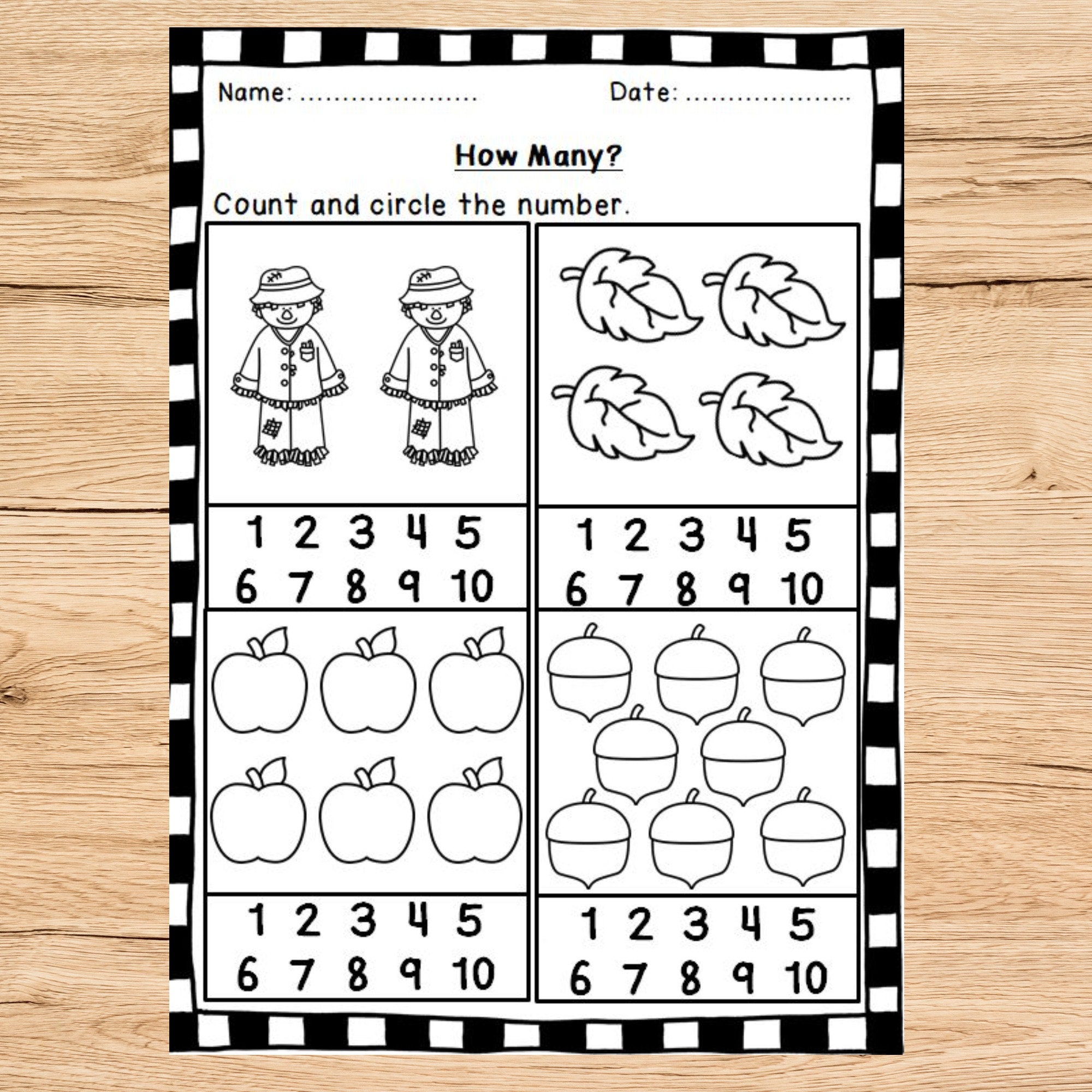 Autumn Counting to 10 Activities, Educational Printables ,learning ...