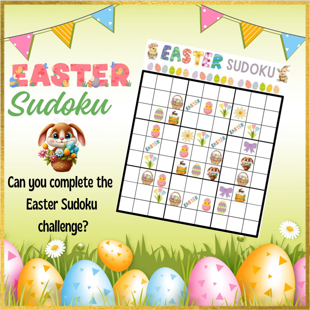 Easter Sudoku Activity, Easter Gift - Etsy