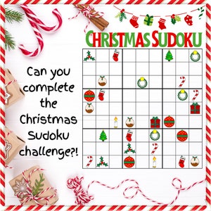 Festive Christmas Sudoku - Assorted 9x9 Puzzles, Digital Download - Etsy