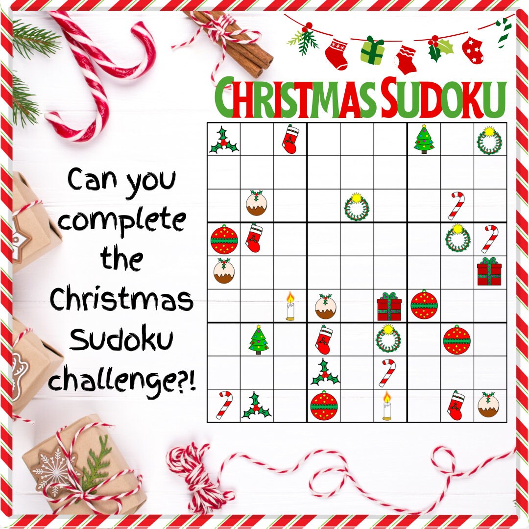 Festive Christmas Sudoku - Assorted 9x9 Puzzles, Digital Download - Etsy