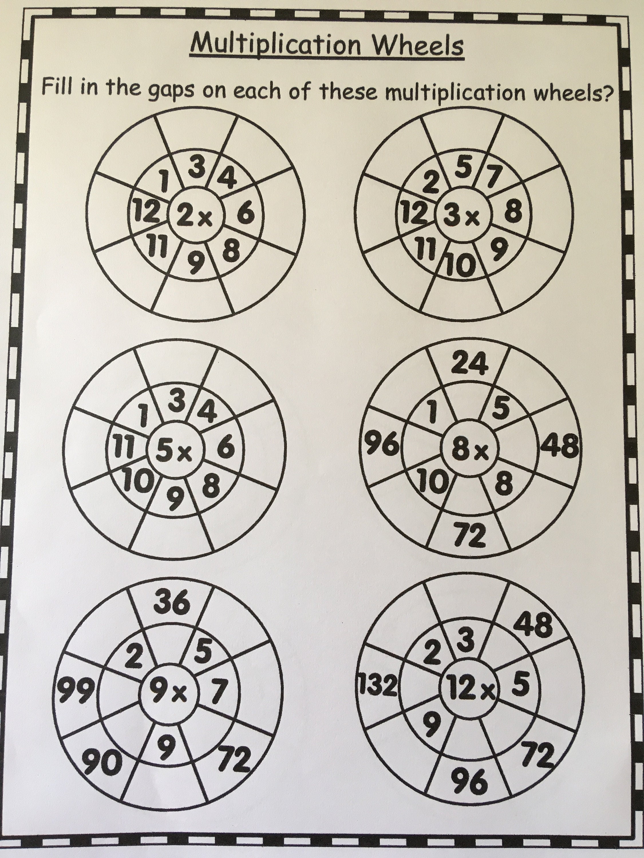 Multiplication Wheel Resources - Etsy