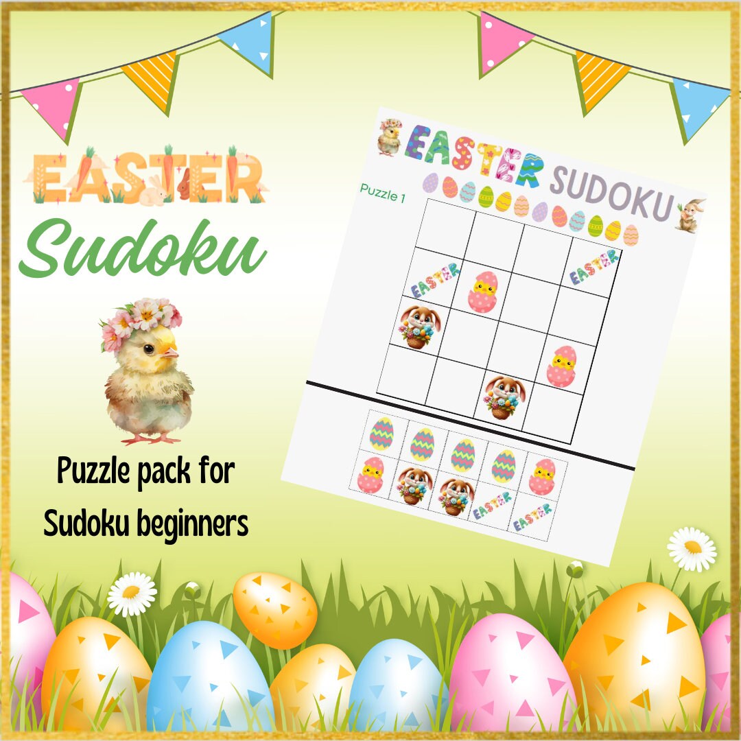 Easter Activity: Sudoku Puzzle Pack for Beginners - Etsy