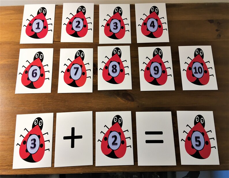 Spring Activity: Early Learning Ladybird Maths Flashcards Matching ...