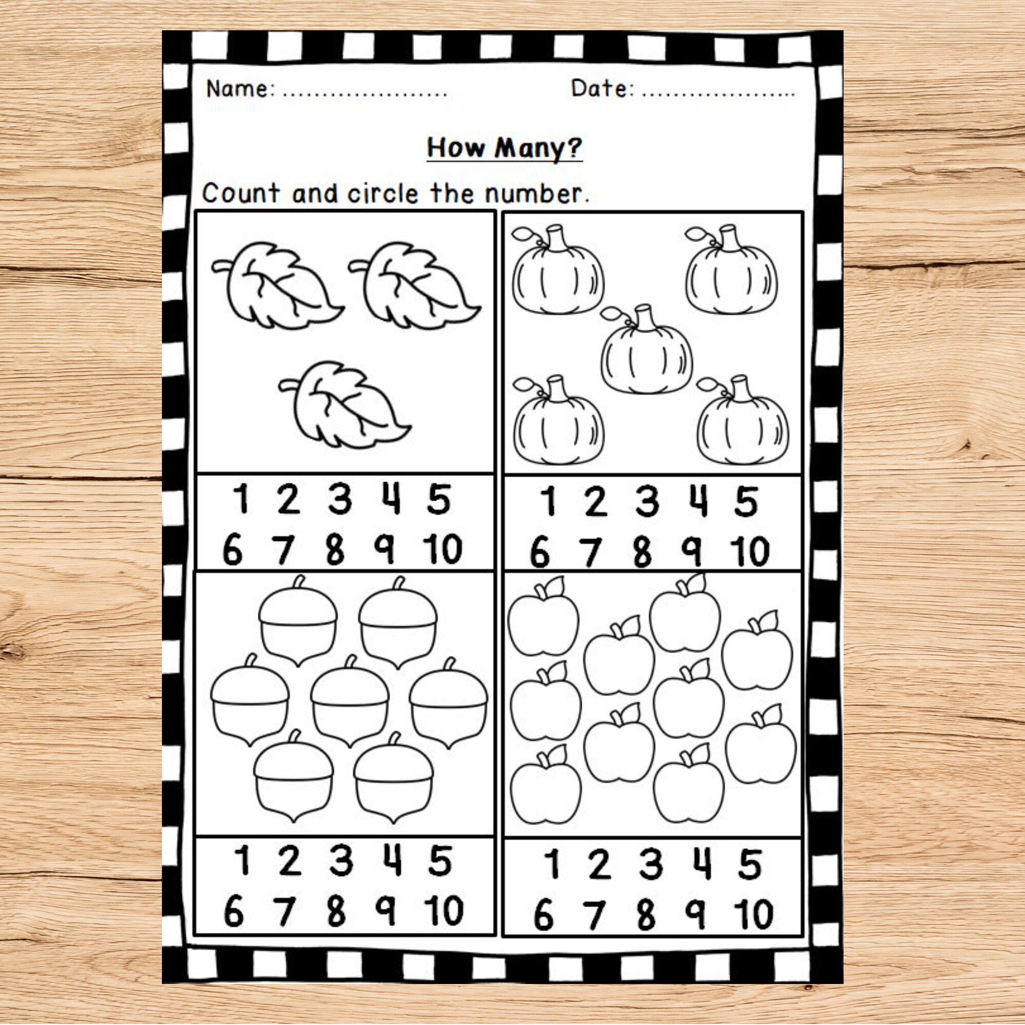 Autumn Counting to 10 Activities, Educational Printables ,learning ...