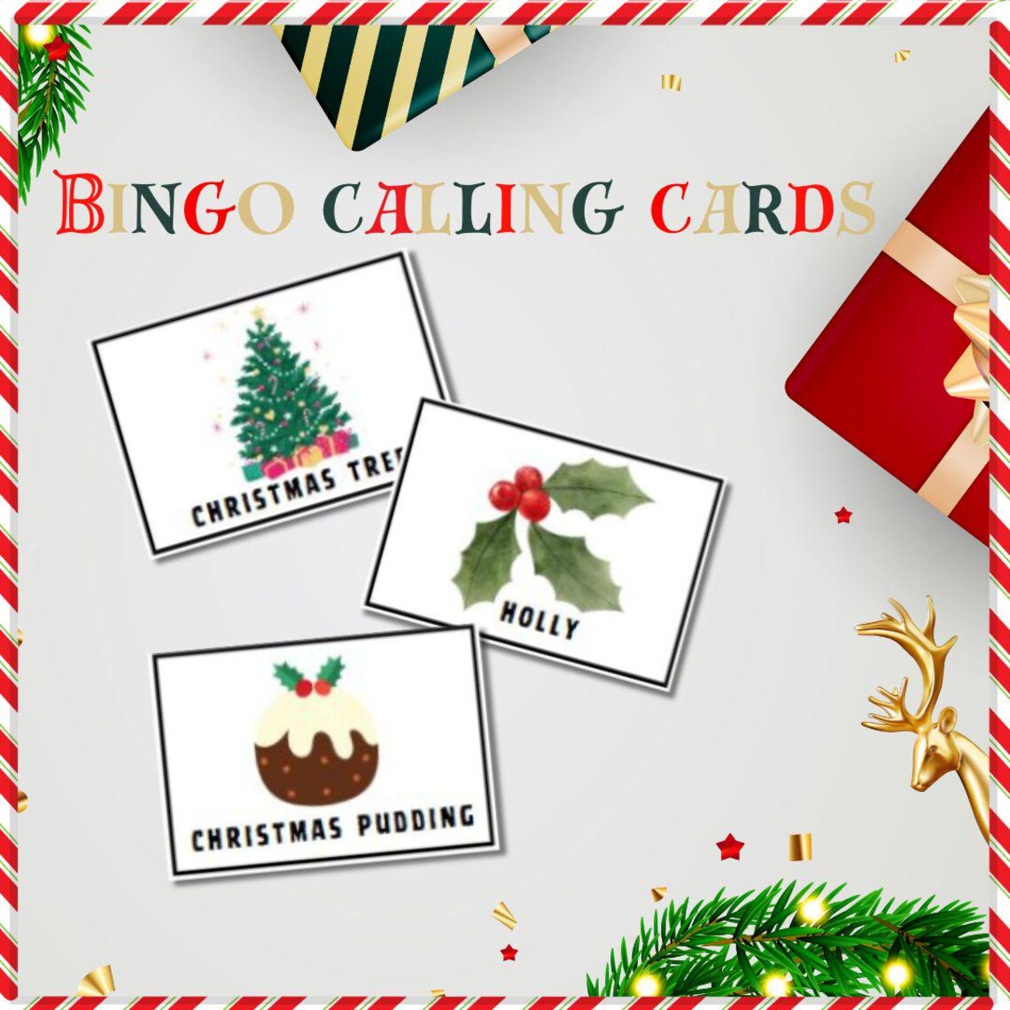 Festive Christmas Bingo Game: Family Holiday Activity (digital Download ...