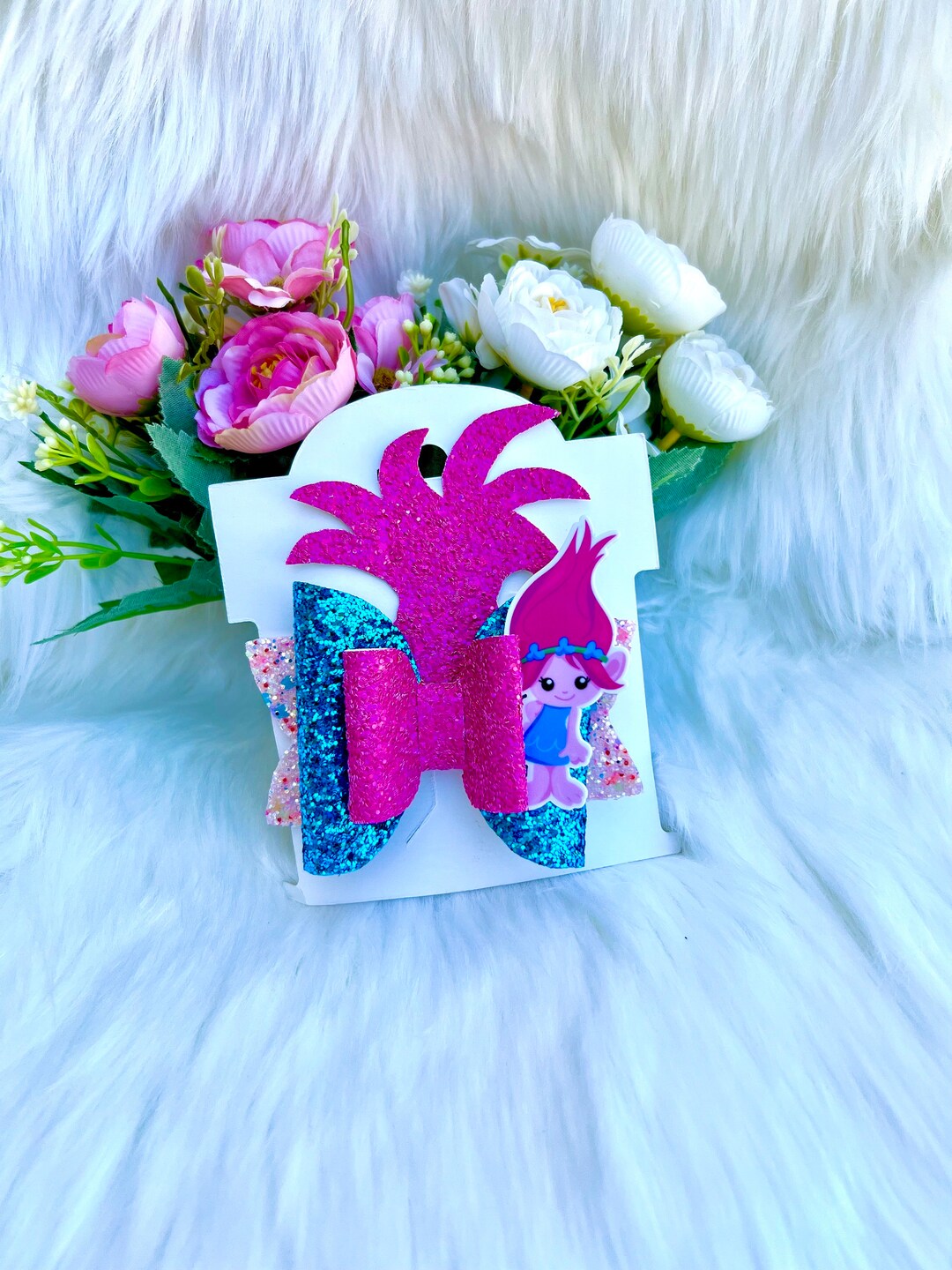 Princess Poppy Hair Bow/ Trolls Hair Bow/ Girls Hair Accessories - Etsy