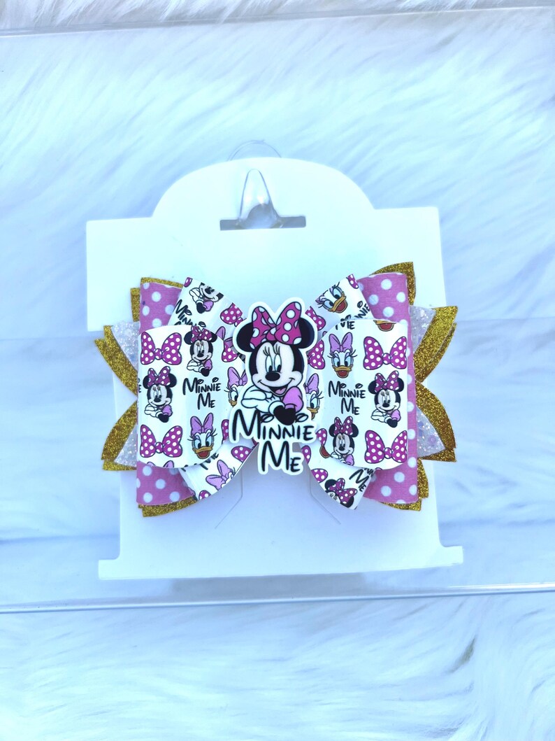 Minnie Mouse Hair Bow/ Pink Minnie Bow/ Girls and Toddlers Hair ...