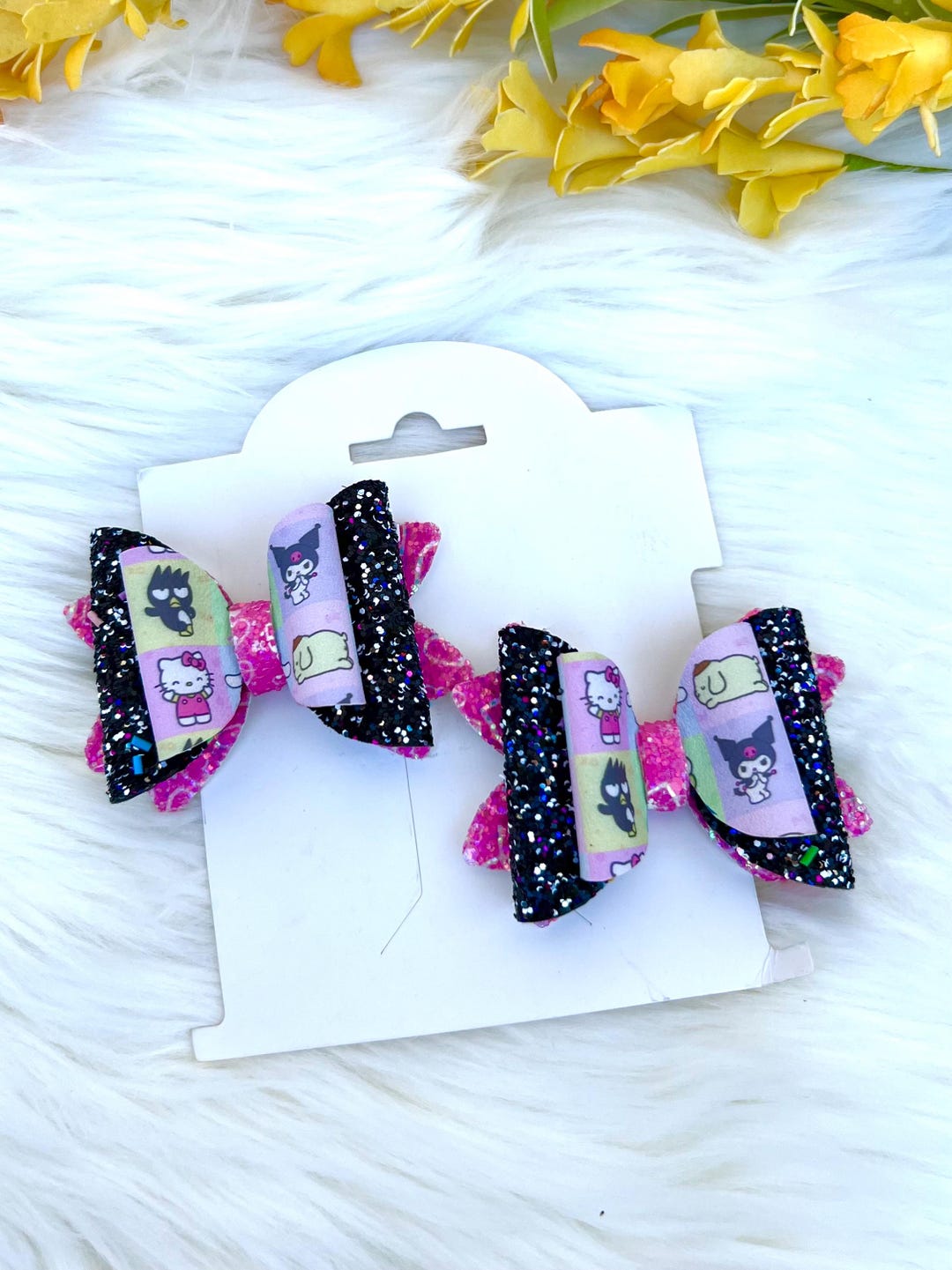Kitty and Friends Pigtail Bow Set/ Cute Adventurespigtail Bows/ Young ...