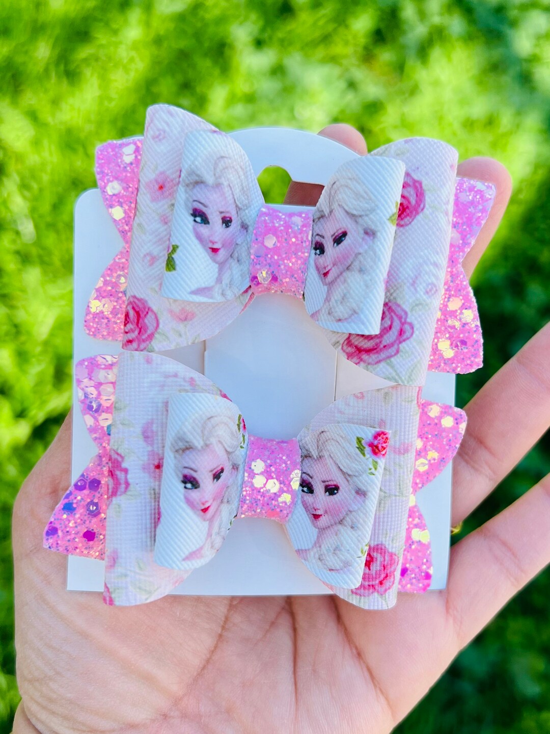 Elsa Pigtail Bows/ Elsa Bow Set - Etsy