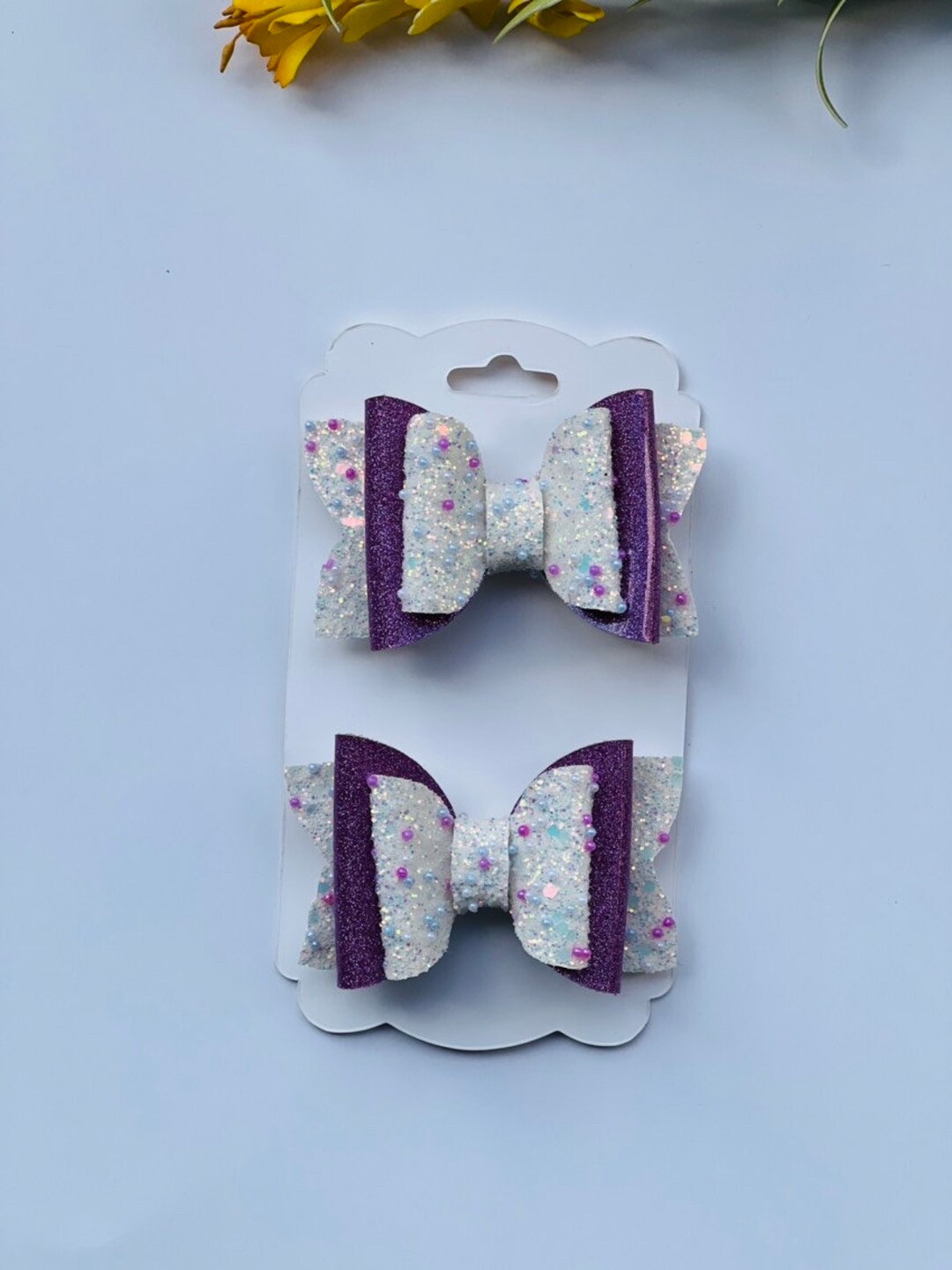 White Pearls Pigtail Bow Set/ Pigtail Bows - Etsy