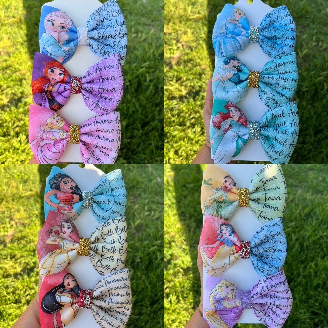 Princess Hair Bows/princess Bow Collection - Etsy