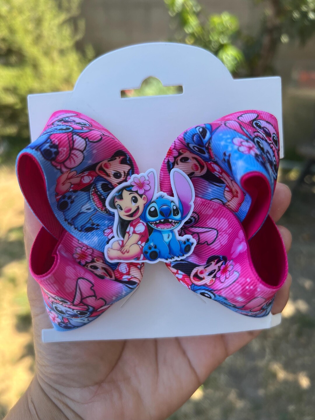 Blue Alien and Girl Hair Bow/ Blue Character Boutique Bow/ Young Girls ...