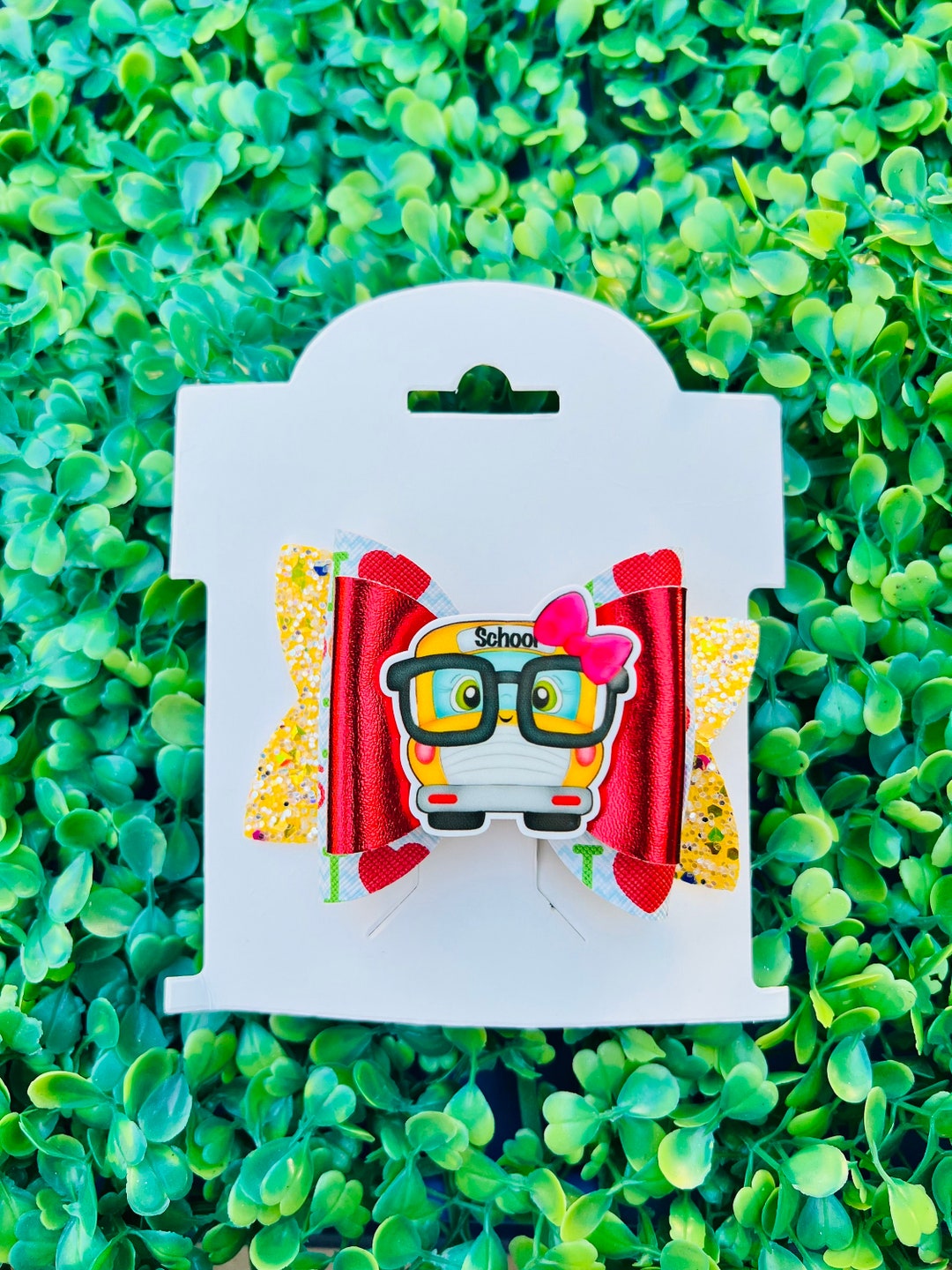 School Bus Hair Bow/ Back to School Bows - Etsy