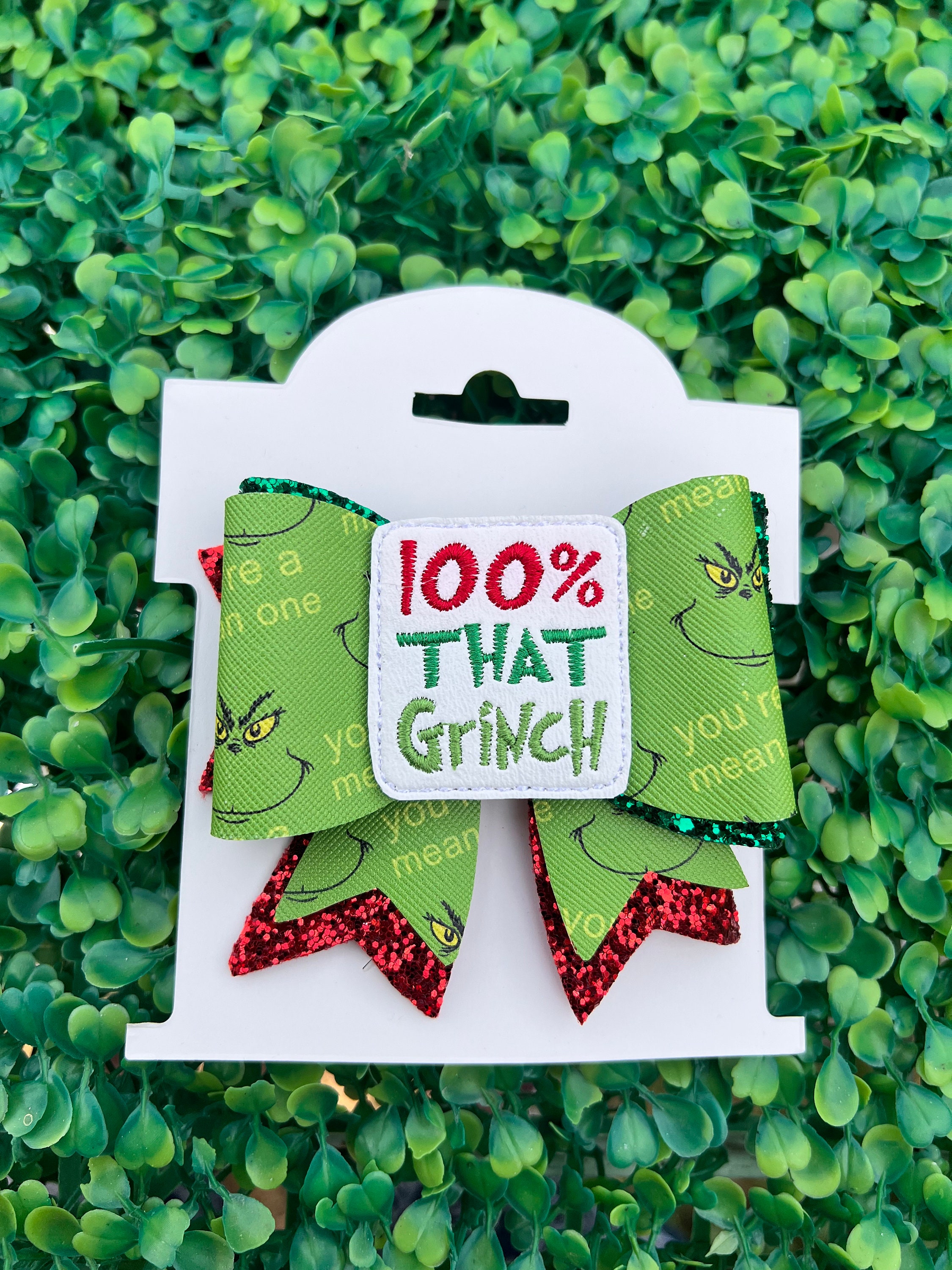 Grinch Hair Bow/100% That Grinch Hair Bow/christmas Hair Bow/ Girls ...