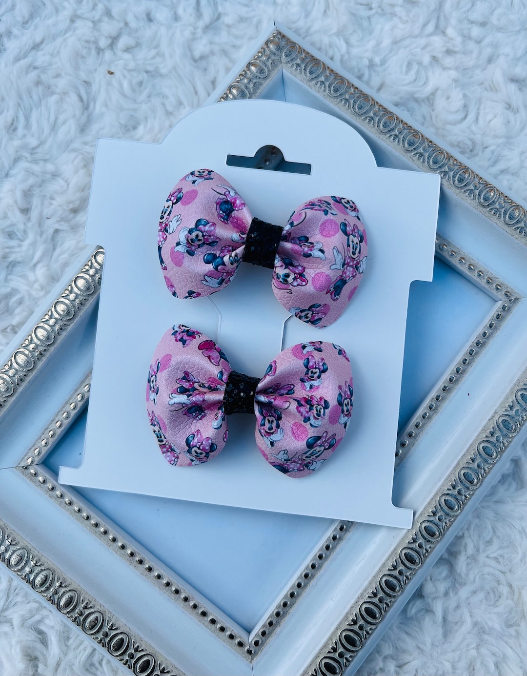 Minnie Pink Pixie Bows/pigtail Bows - Etsy