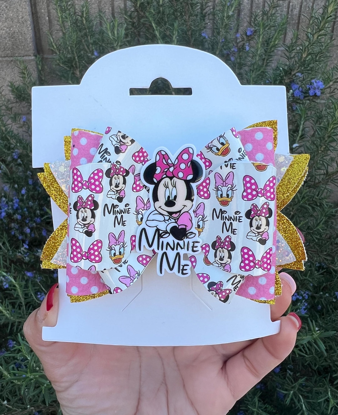 Minnie Mouse Hair Bow/ Pink Minnie Bow/ Girls and Toddlers Hair ...