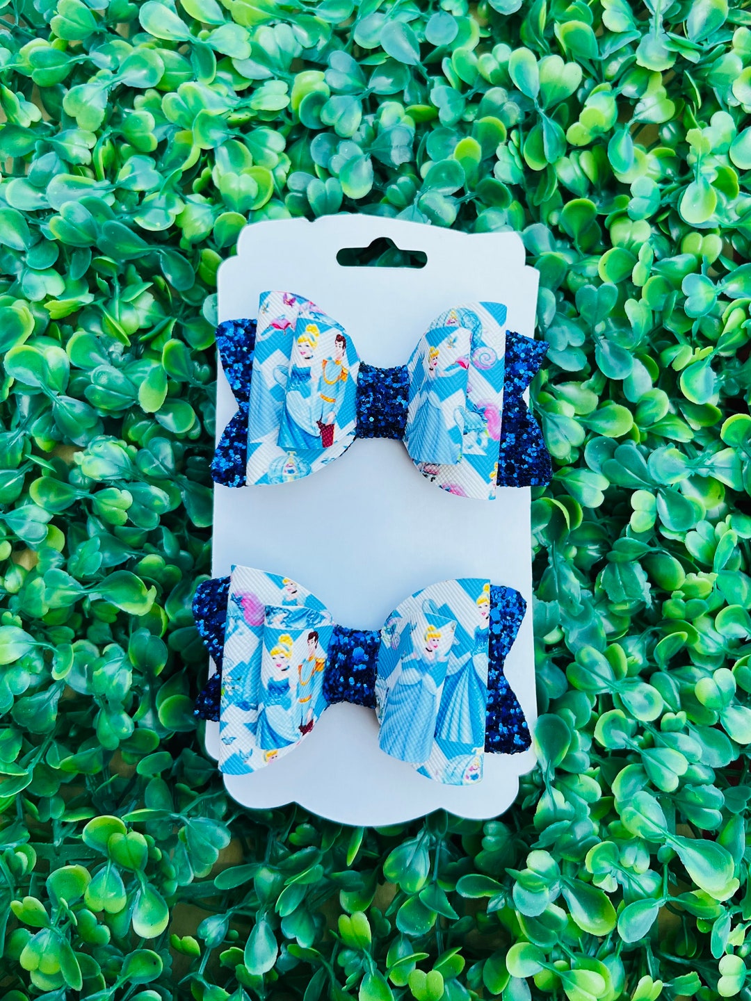 Cinderella Pigtail Bow Set/pigtail Bows - Etsy