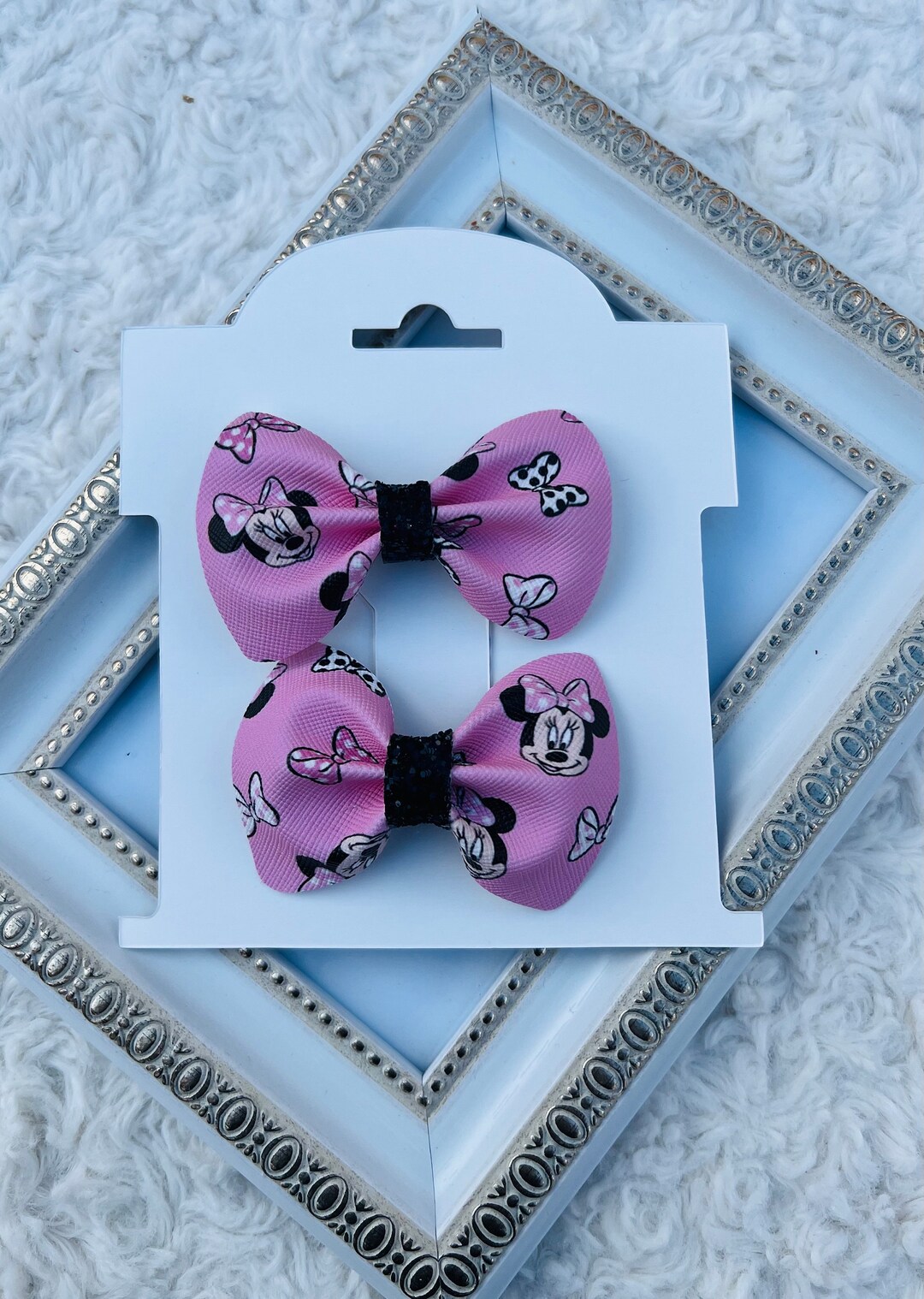 Pink Minnie Pixie Bows/pigtail Bows - Etsy