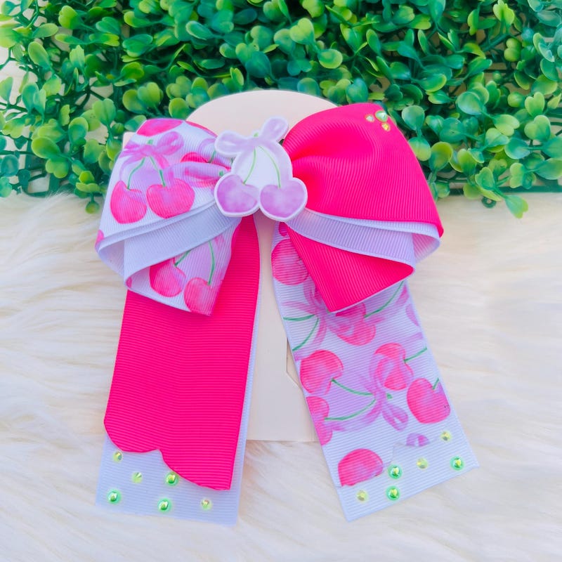 Cherry Hair Bow - Etsy