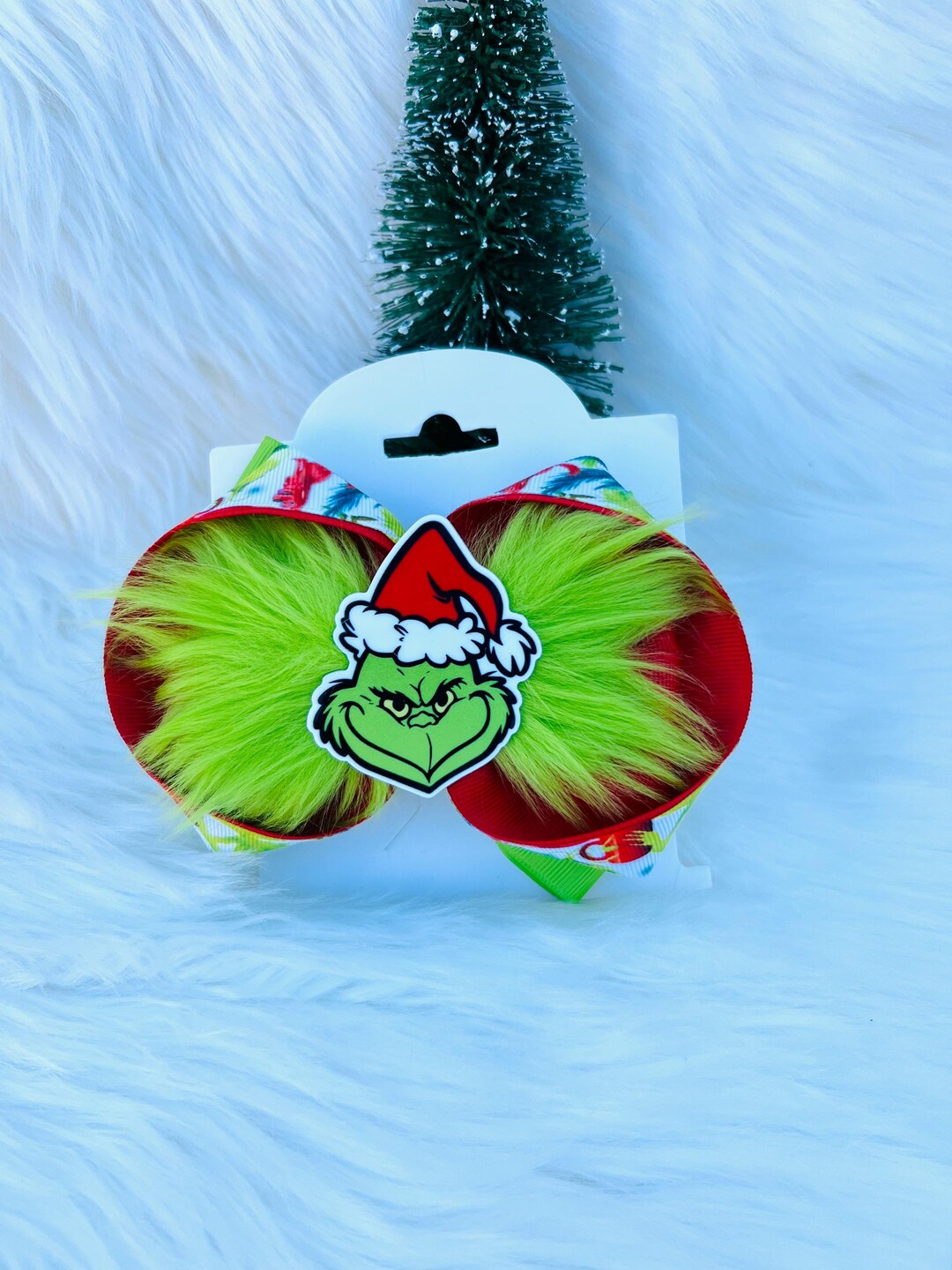 Grinch Hair Bow/ Christmas Hair Bow/ Toddlers and Young Girls Hair ...