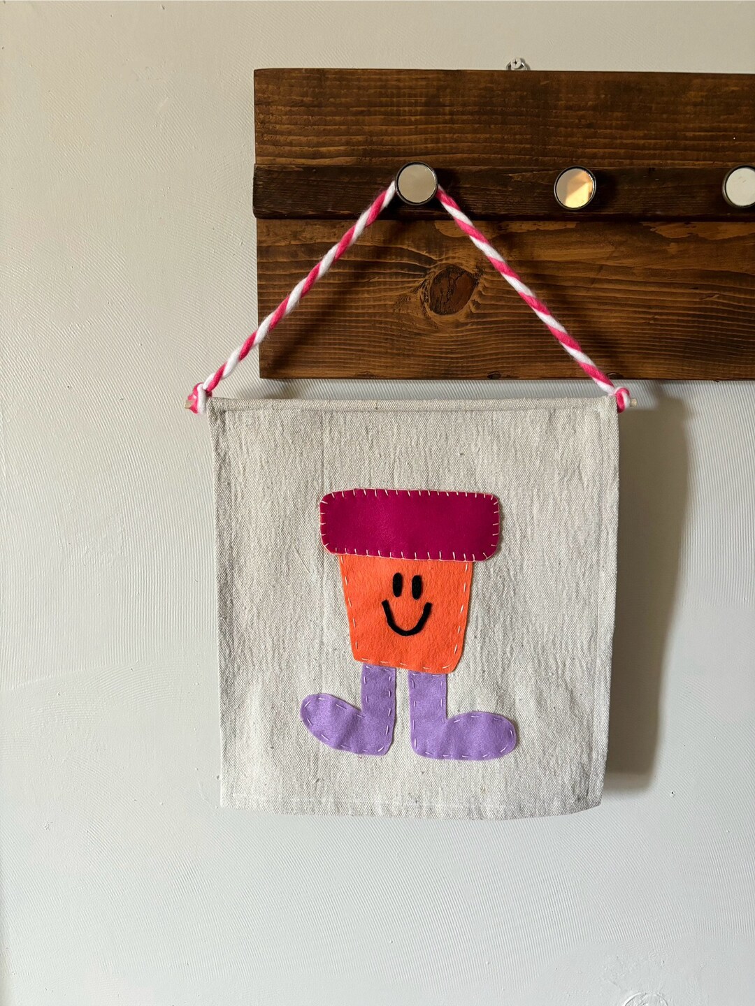 Hand Stitched Planter Character Tapestry: Classroom/bedroom Wall Art - Etsy