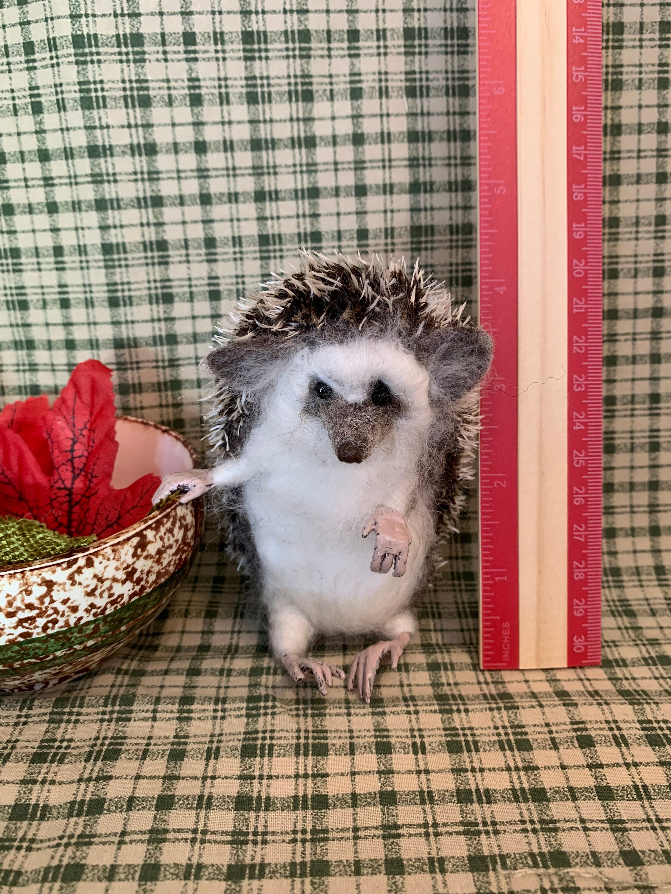 Handmade Needle Felted Adorable Hedgehog in a Cup, Wool Roving and ...