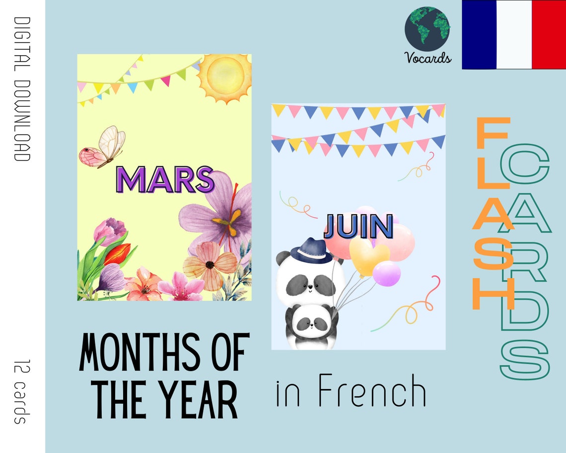 FRENCH Montessori Material Months of the Year Printable | Etsy