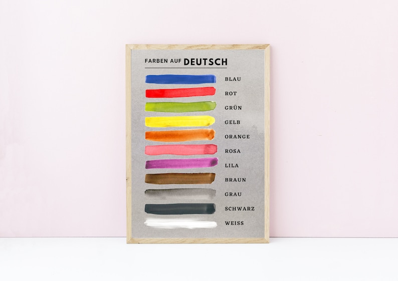 GERMAN Colors Vocabulary Poster Language Learning Home Classroom ...