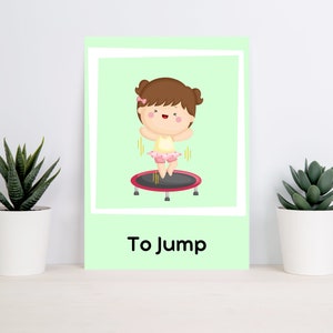 English Language Flashcards Montessori for Verbs and Everyday - Etsy