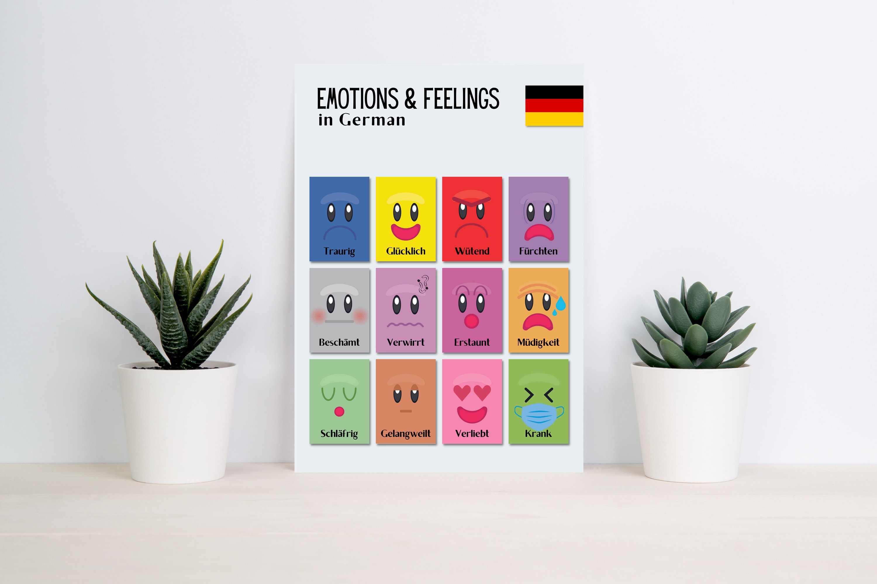 DUITS Emoties En Gevoelens Flashcards Montessori Taal Flash Cards ...