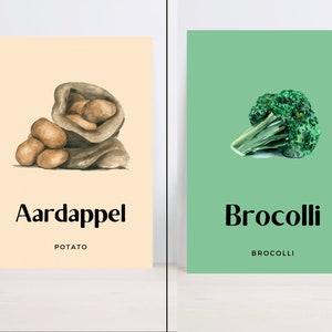 DUTCH Printable Montessori Flash Cards in Dutch With Vegetables ...
